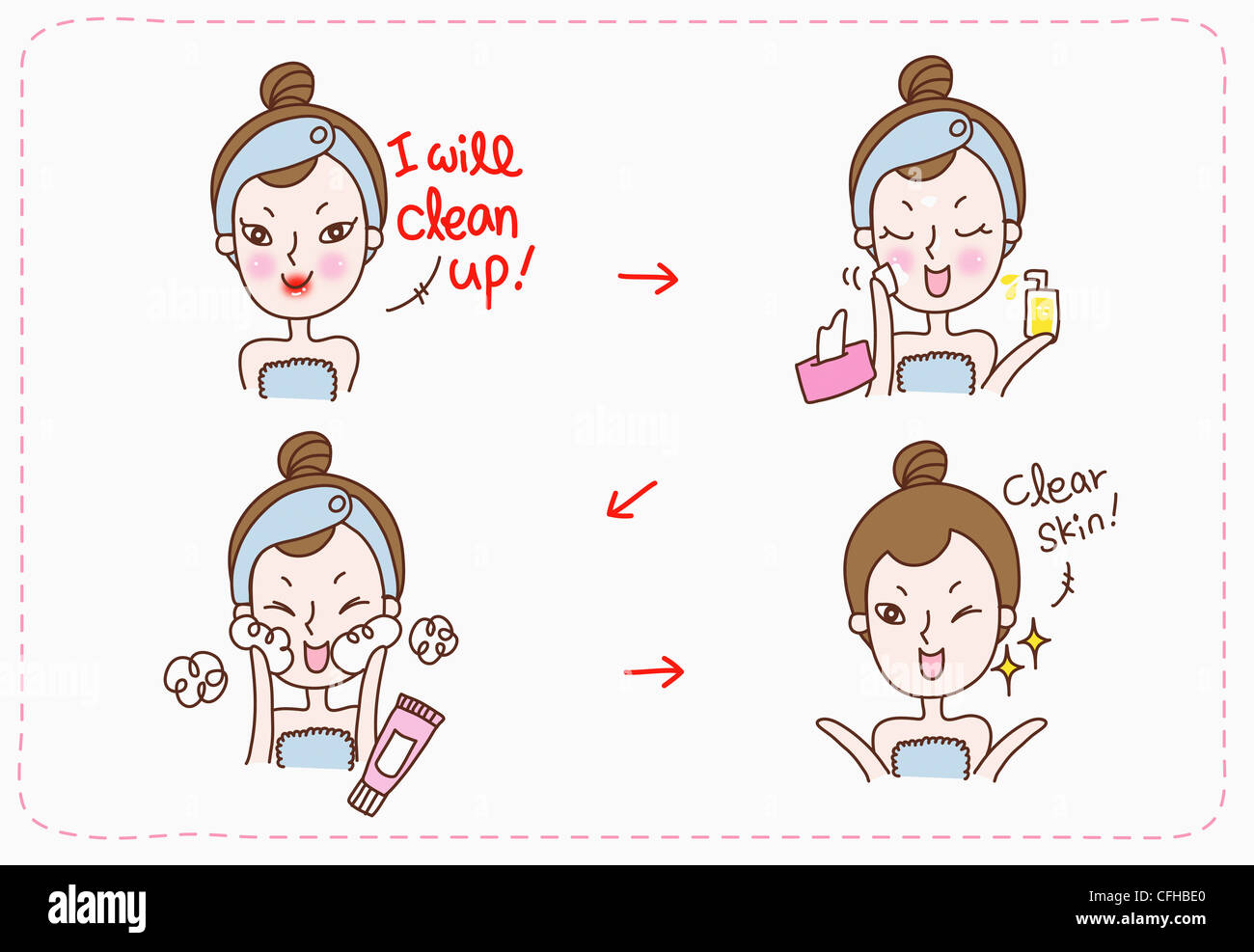 The cleansing skin step Stock Photo - Alamy