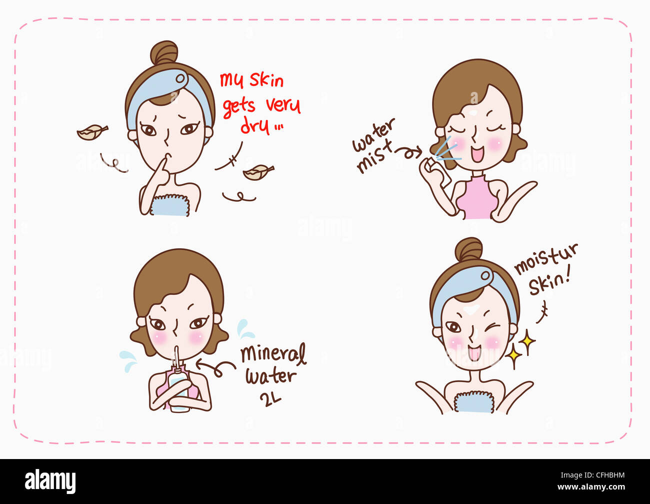 The skin care and healthy habit for moist skin Stock Photo - Alamy