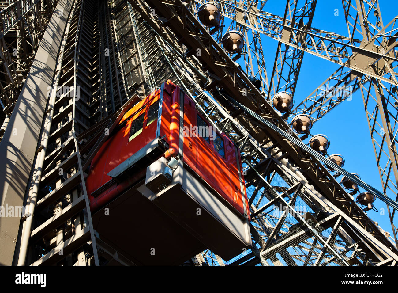 France Paris Eiffel Tower Elevator Stock Photos & France Paris Eiffel ...