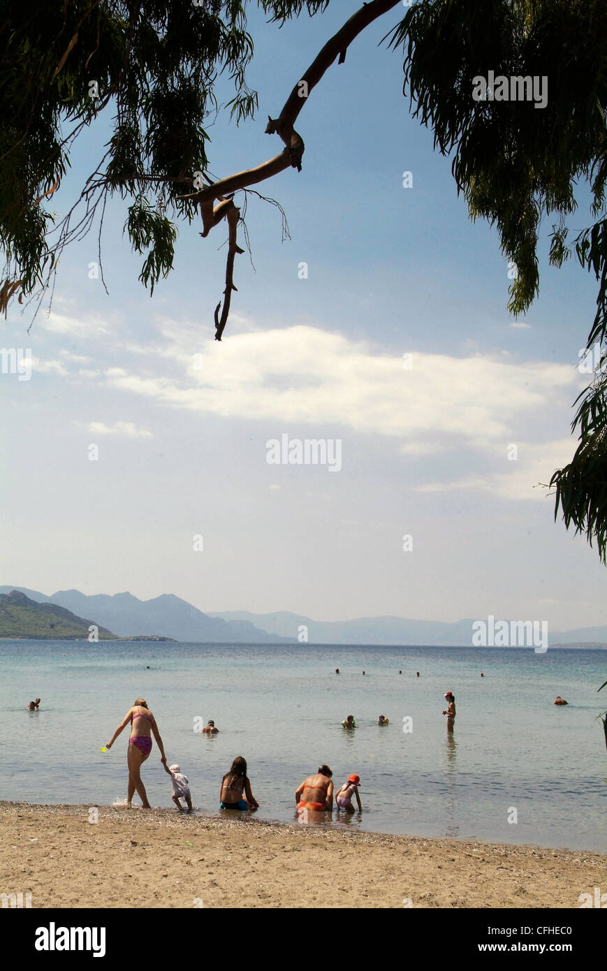 GREECE Athens. The Saronic Gulf Aegina Island Beach Marathonas Bay ...