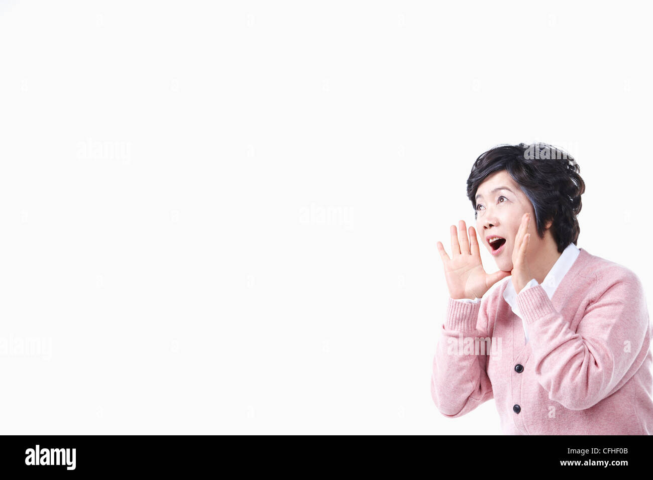 Shouting asian female senior hi-res stock photography and images - Alamy