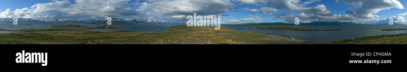 Panoramic view of the Beagle Channel Stock Photo - Alamy