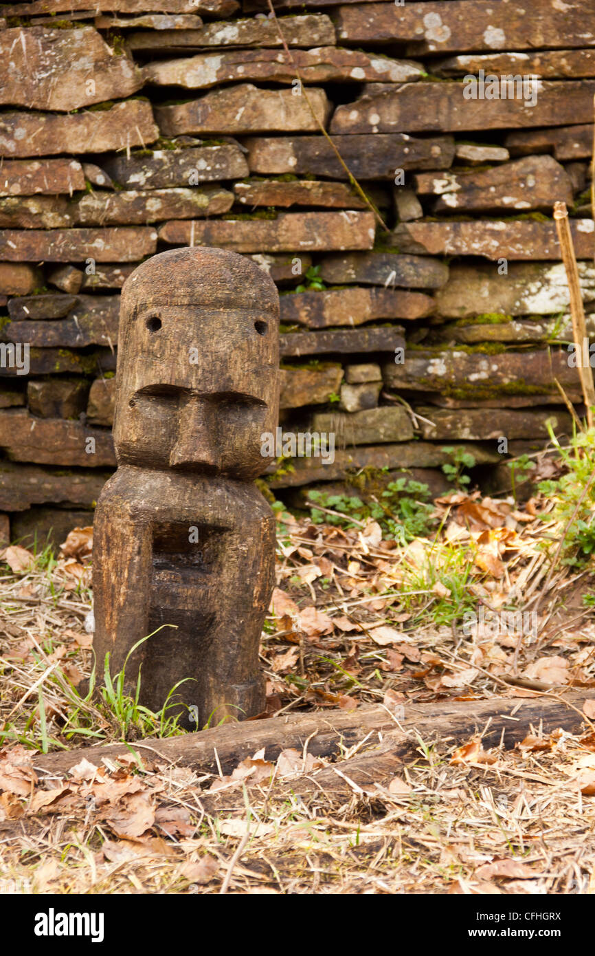 bronze age wooden idol at bronze age celtic village Stock Photo - Alamy