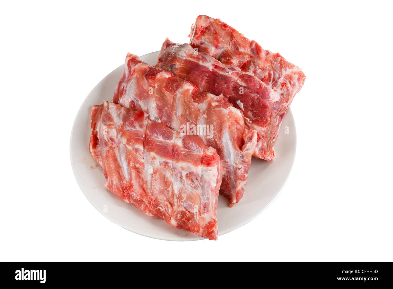 spare ribs on a white plate Stock Photo - Alamy