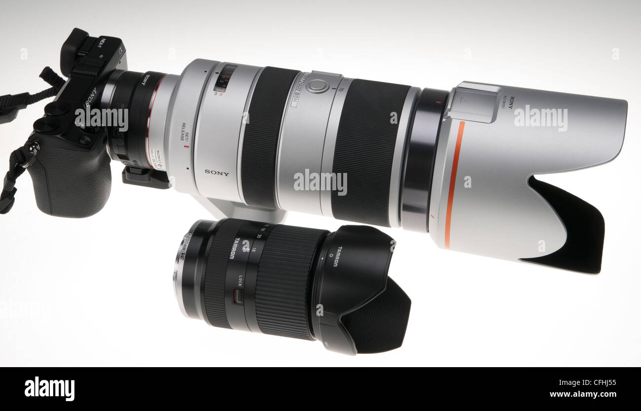 camera with two very different sizes of lens Stock Photo - Alamy