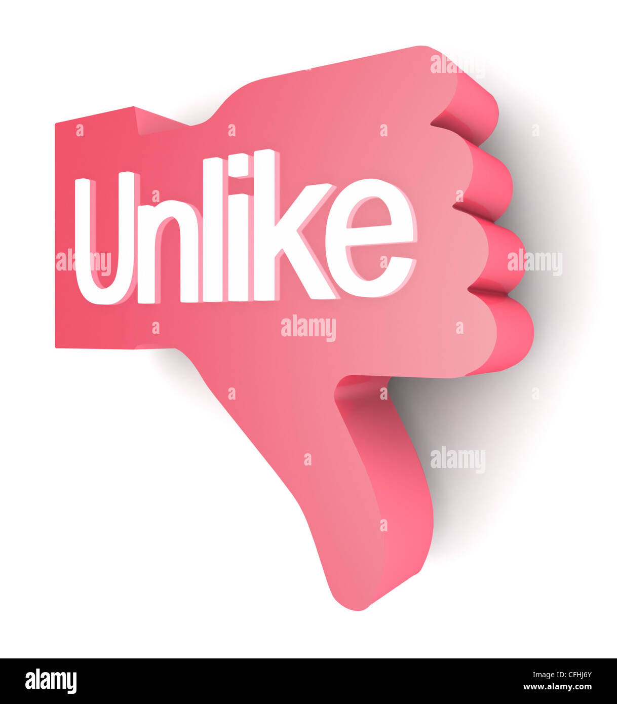 "Unlike" buttons 3d render on white background Stock Photo - Alamy