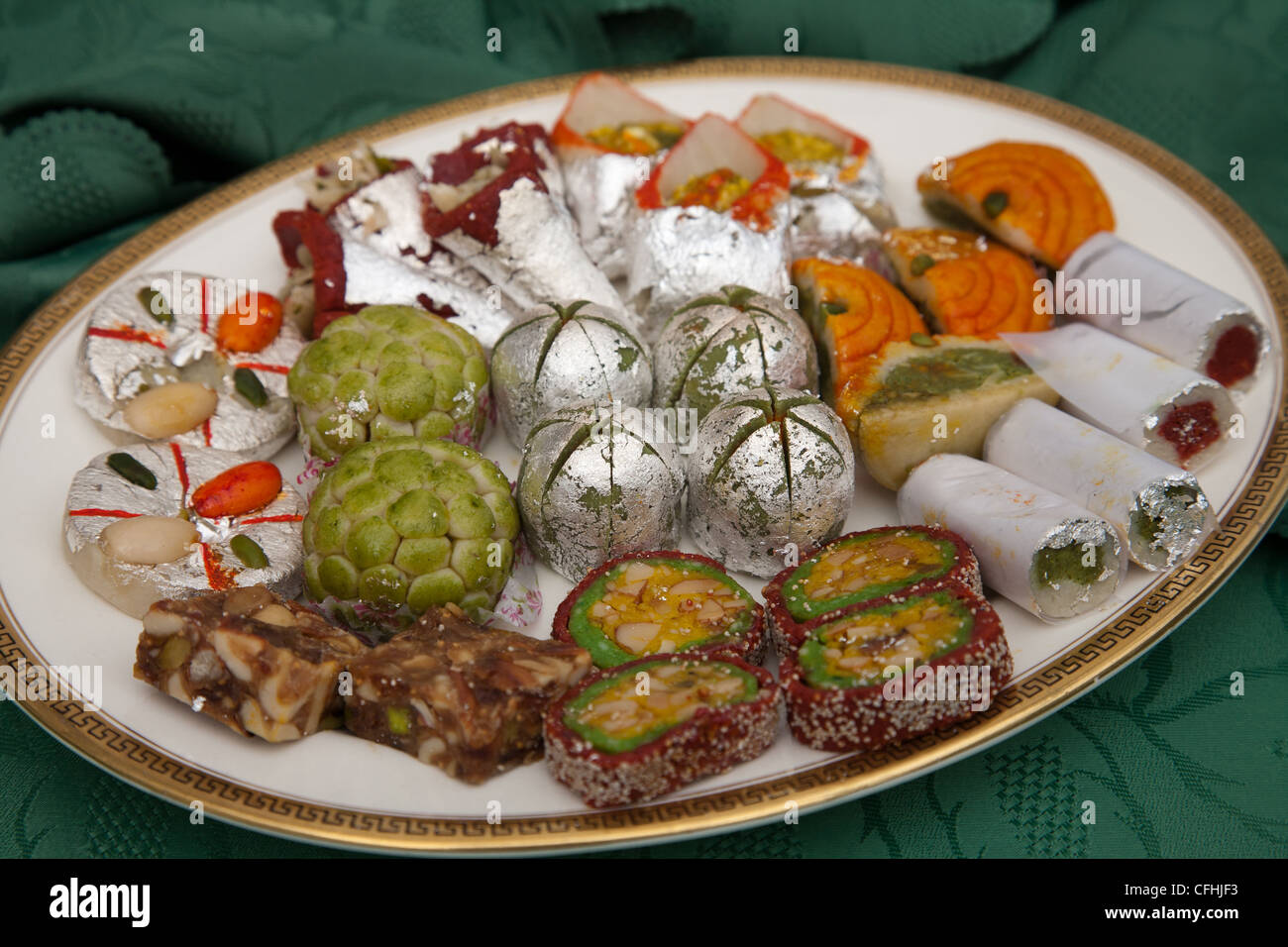 Selection of Indian sweets Stock Photo - Alamy