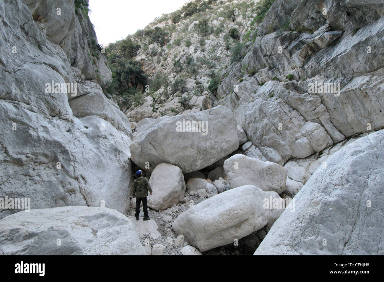 Big stone on the way of Gorropu canyon, Dorgali,Sardinia, Italy Stock ...