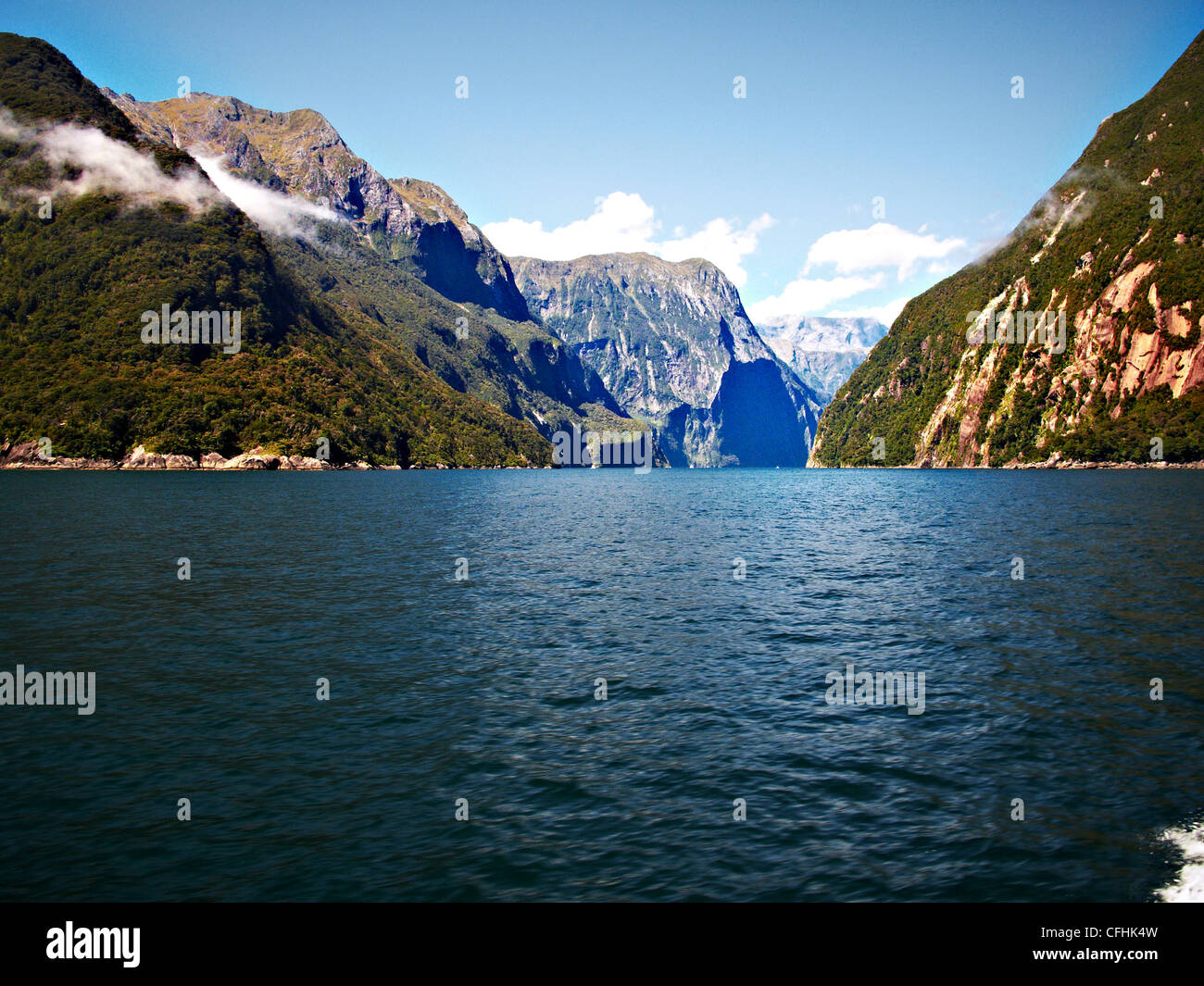 A sunny day at Milford sound New Zealand Stock Photo - Alamy