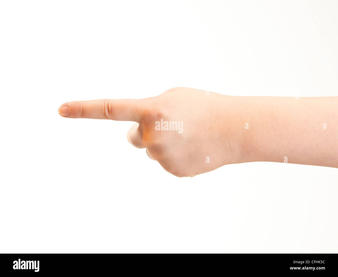 Index finger pointing - girls hand Stock Photo - Alamy