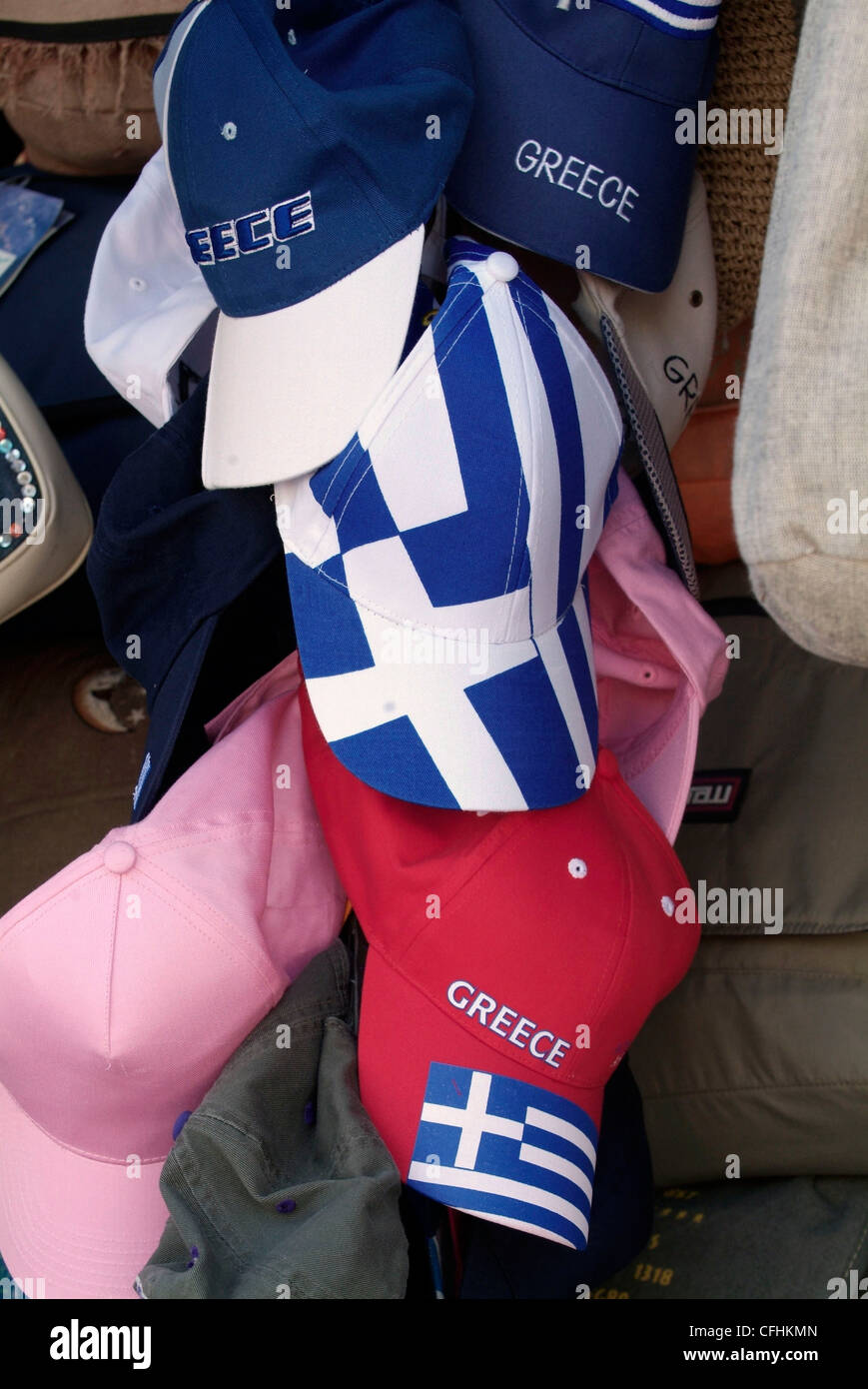 GREECE Athens Monastiraki baseball caps for sale Stock Photo - Alamy