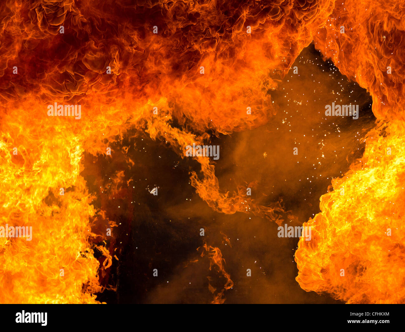 Fireball burning flame fire smoke hi-res stock photography and images ...