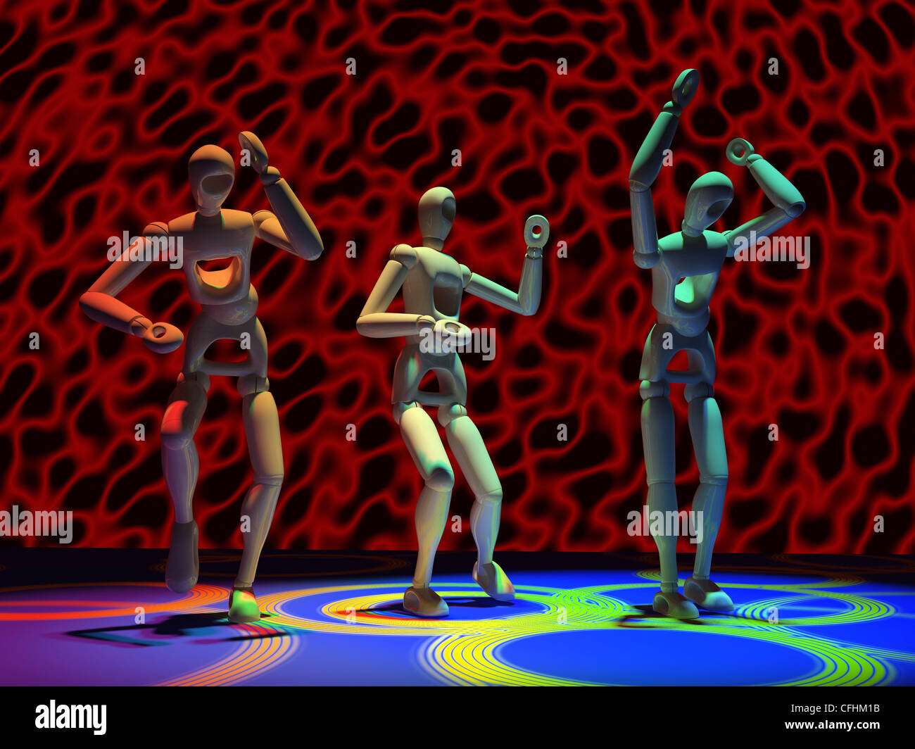 the mad robots night club dancing party Stock Photo - Alamy