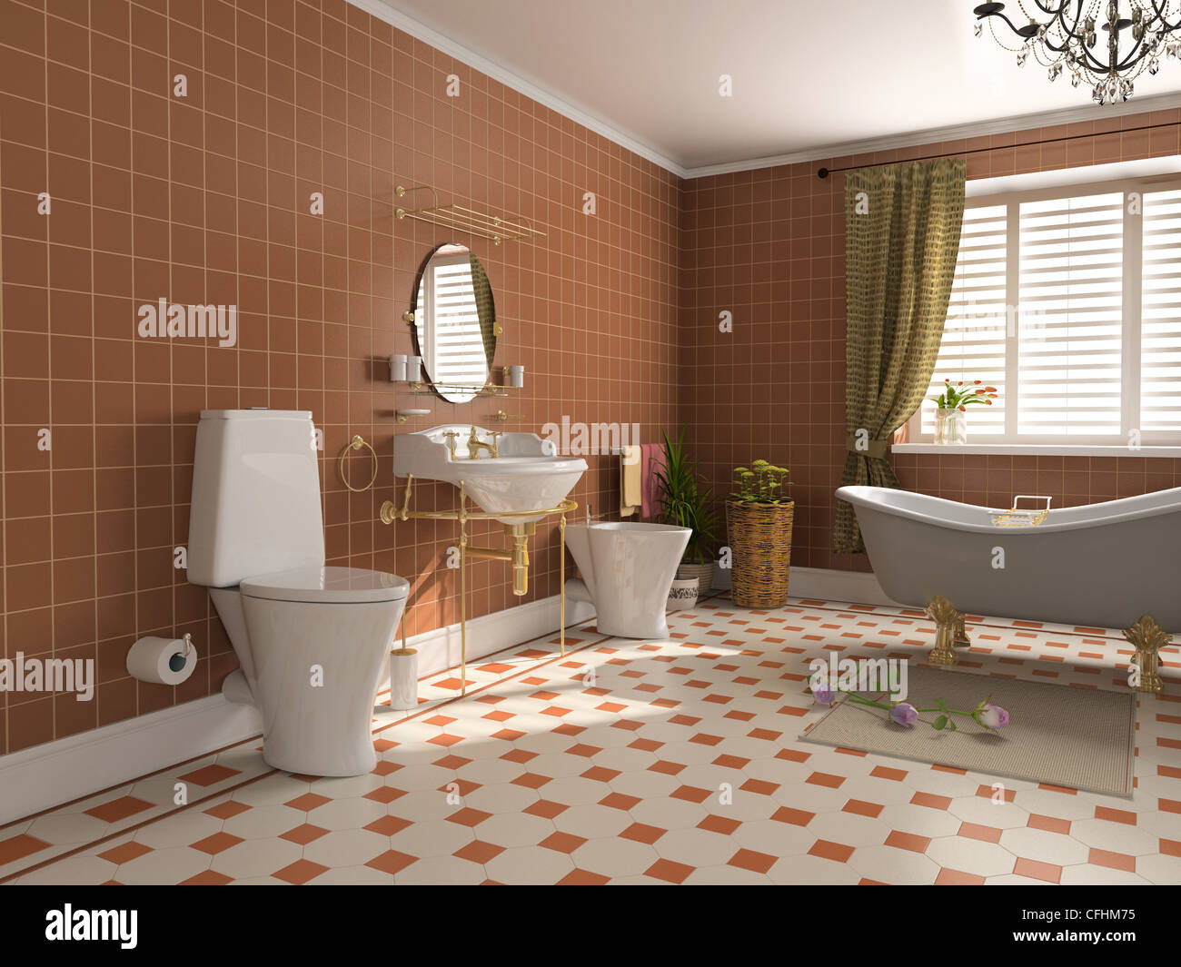 modern bathroom interior (3d rendering Stock Photo - Alamy