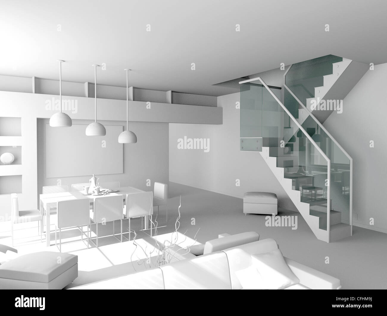blank modern interior design Stock Photo - Alamy