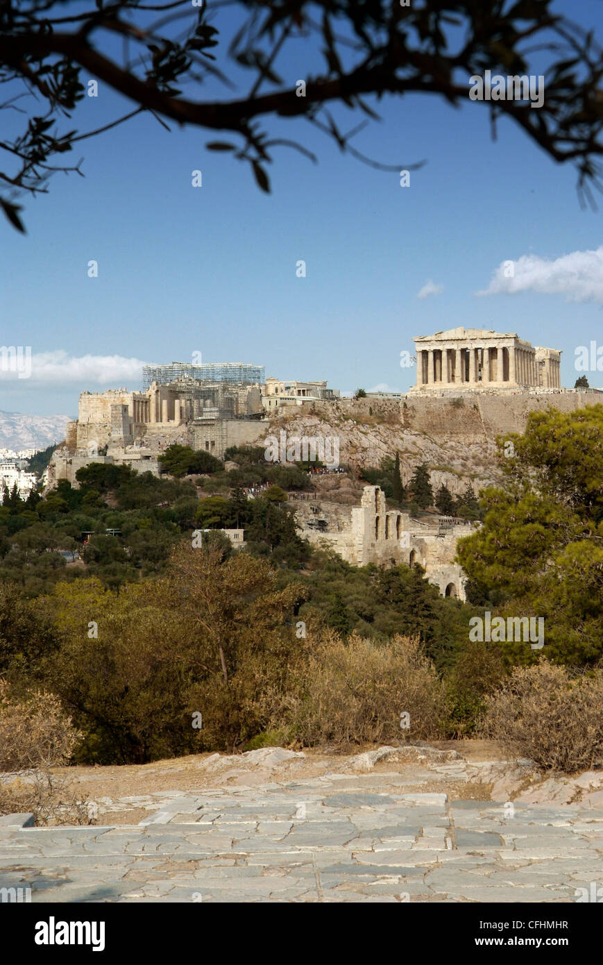 GREECE Athens Filopappou Hill View to the Acropolis Stock Photo - Alamy