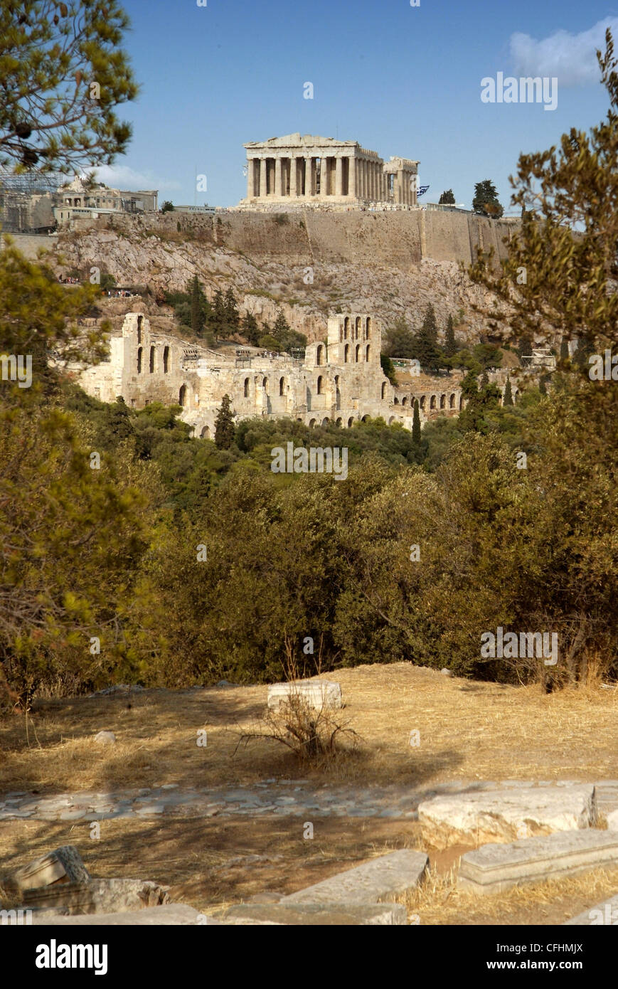 GREECE Athens Filopappou Hill View to the Acropolis Stock Photo - Alamy