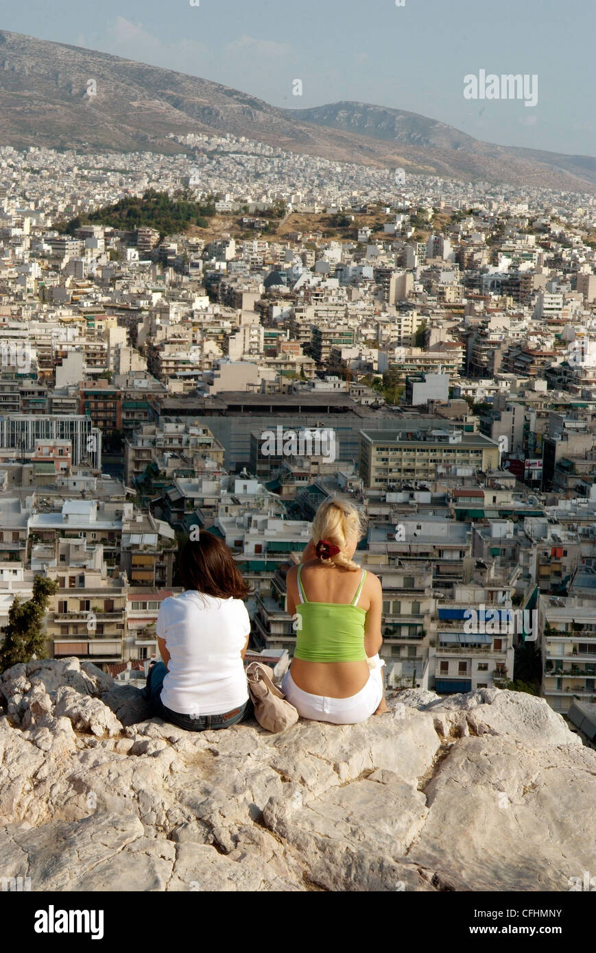 GREECE Athens Filopappou Hill View from the summit Stock Photo - Alamy