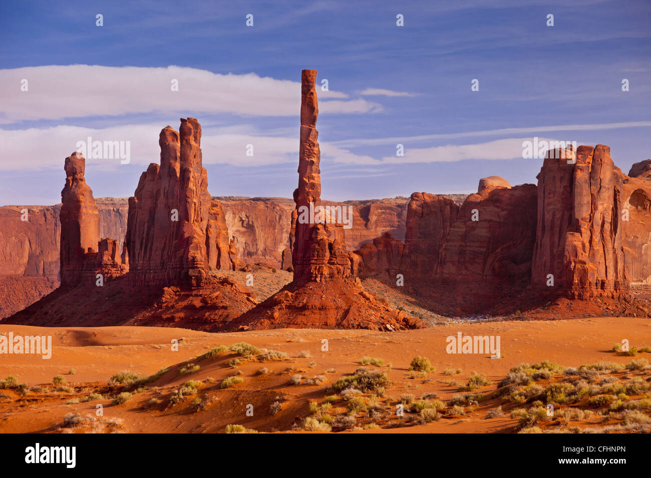 The Yei Bei Chi Totem Poles, Monument Valley, Arizona USA Stock Photo ...