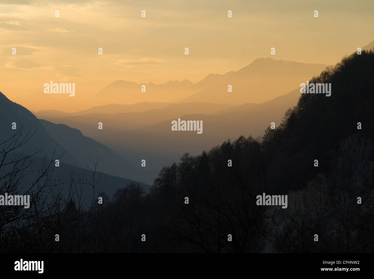 Layers of mountains Stock Photo - Alamy