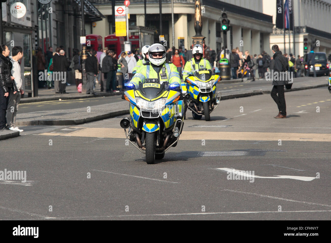 Metropolitan Police Motorbikes in Central London Stock Photo - Alamy