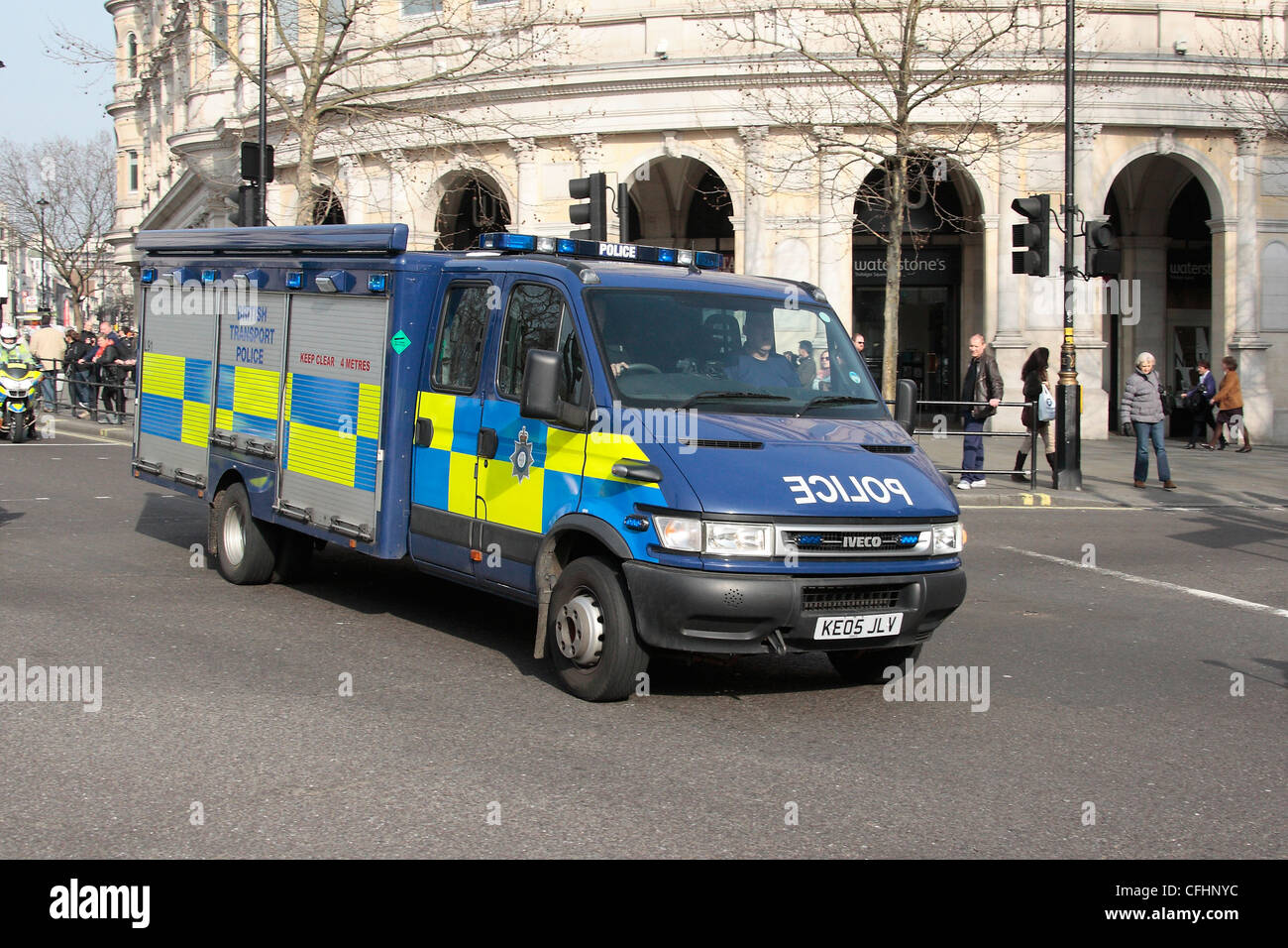 British Transport Police (BTP) rescue unit responding to an emergency ...