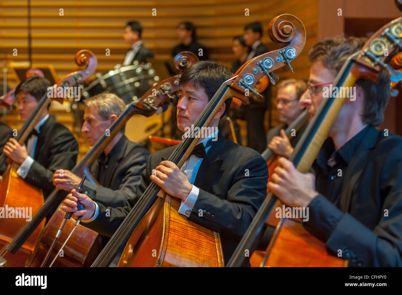 Paris, France, North Korean Symphony Orchestra "the Unhasu Orchestra ...