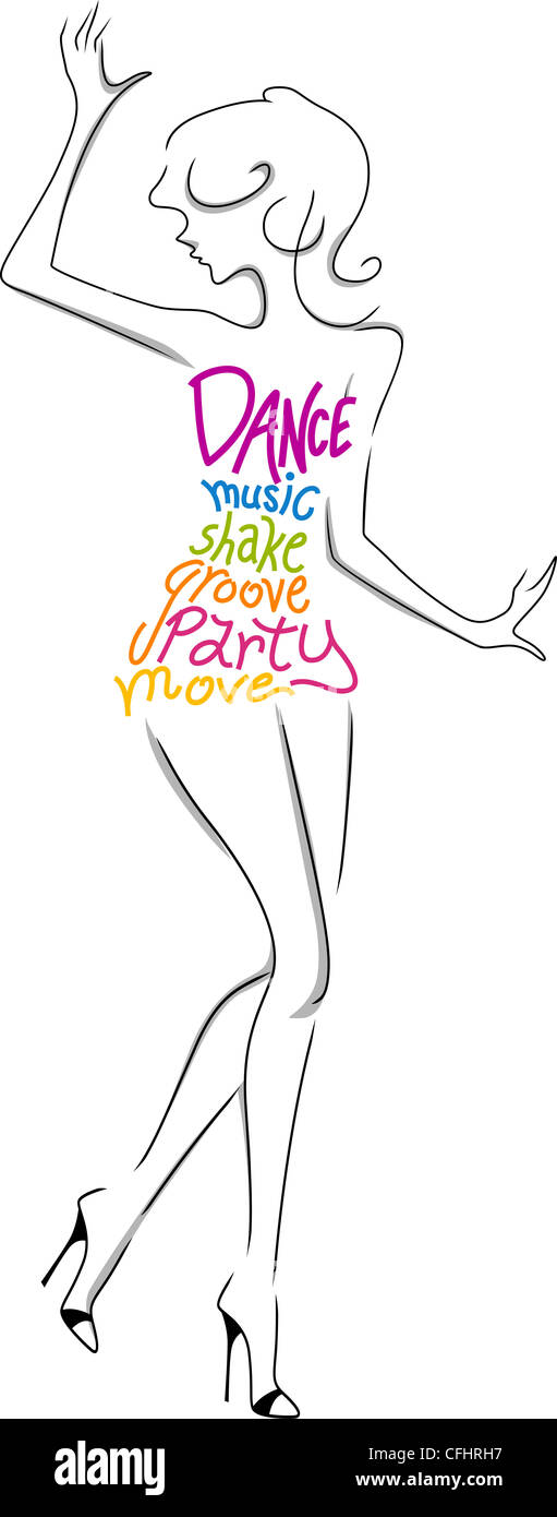 Illustration of a Female Dancer Stock Photo - Alamy