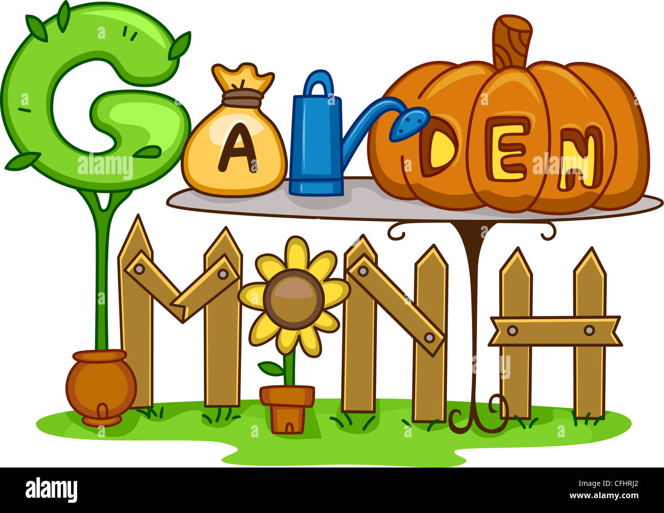 Text Illustration Featuring Garden Month Stock Photo - Alamy