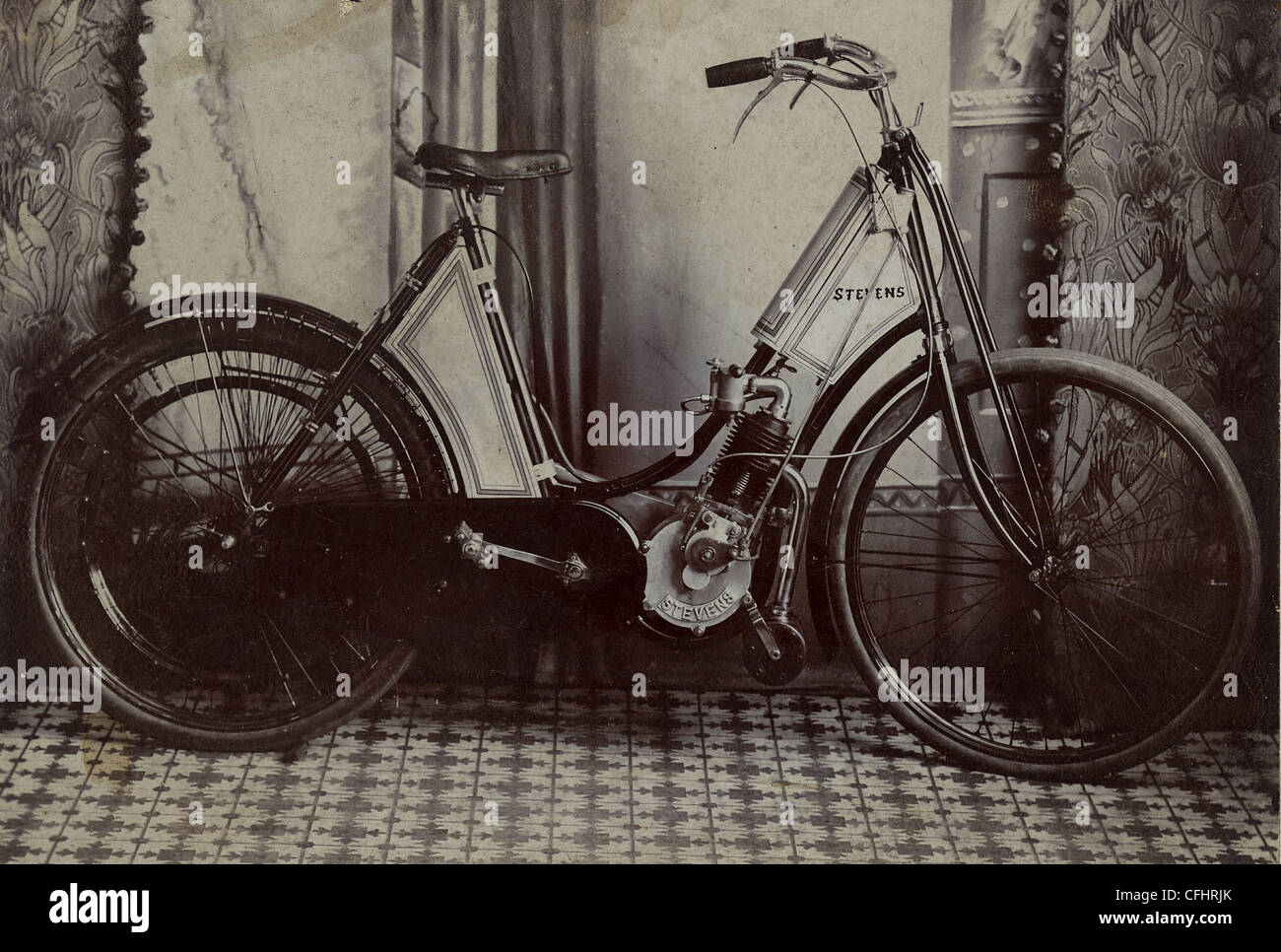 Early Stevens (AJS) Motorcycle, Wolverhampton, 1909-1914 Stock Photo ...