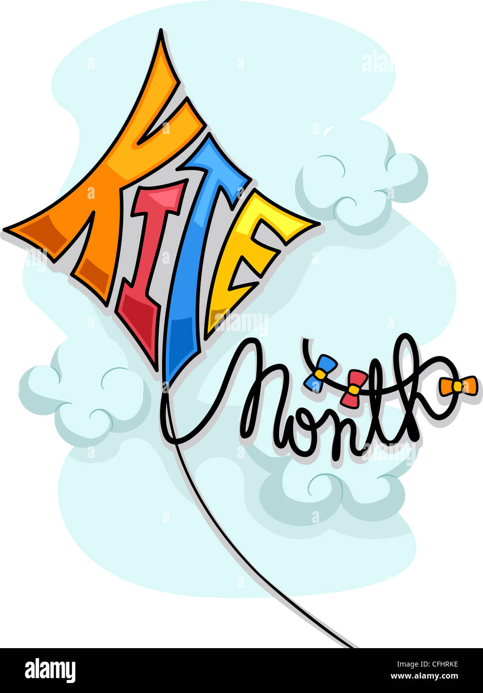 Illustration of a Kite Symbolizing Kite Month Stock Photo - Alamy