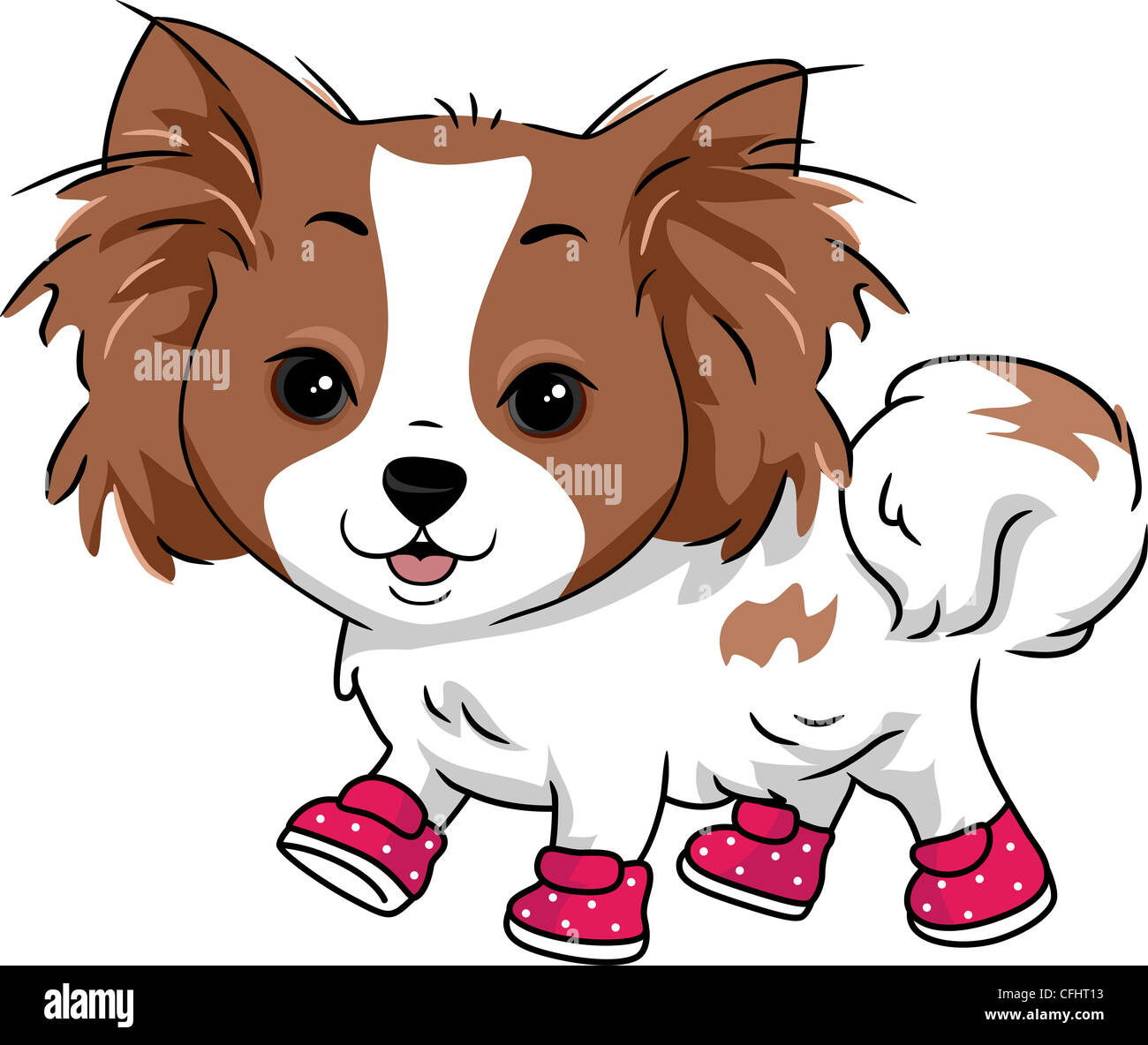 Illustration of a Dog Wearing Boots Stock Photo - Alamy