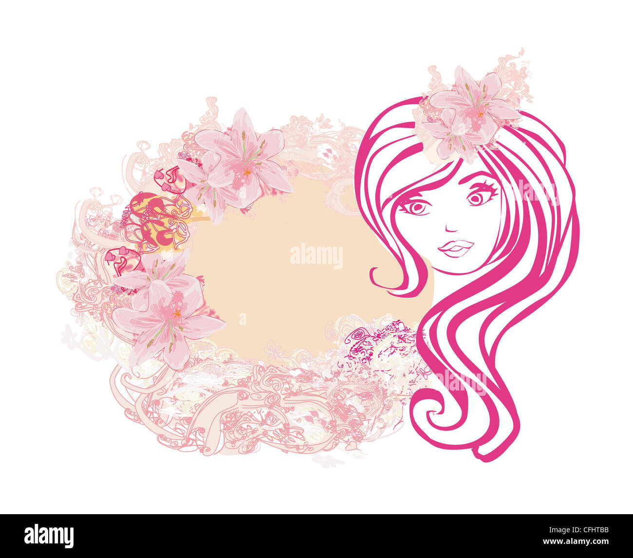 Abstract Beautiful Woman poster Stock Photo - Alamy