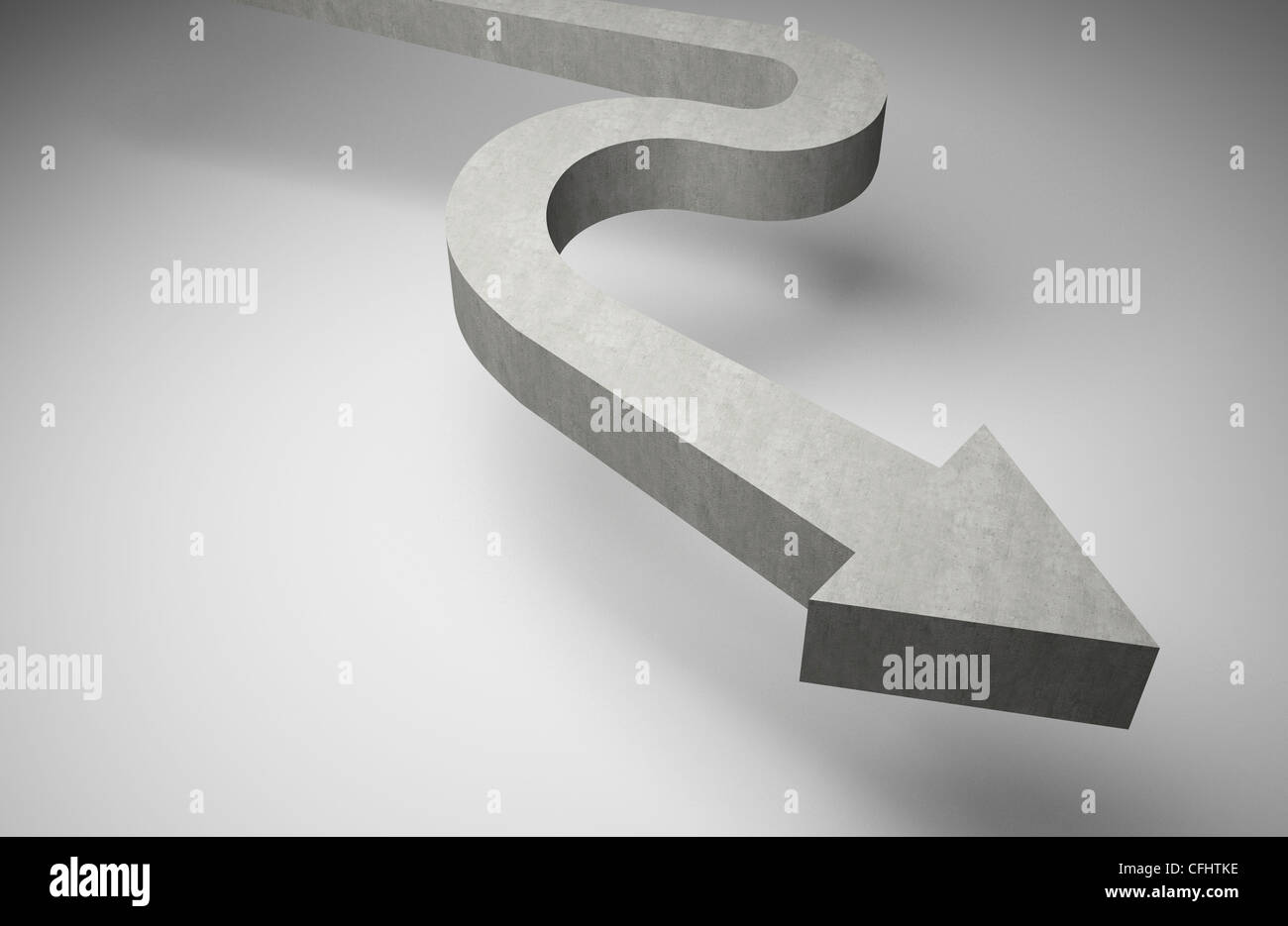The curved gray arrow Stock Photo - Alamy