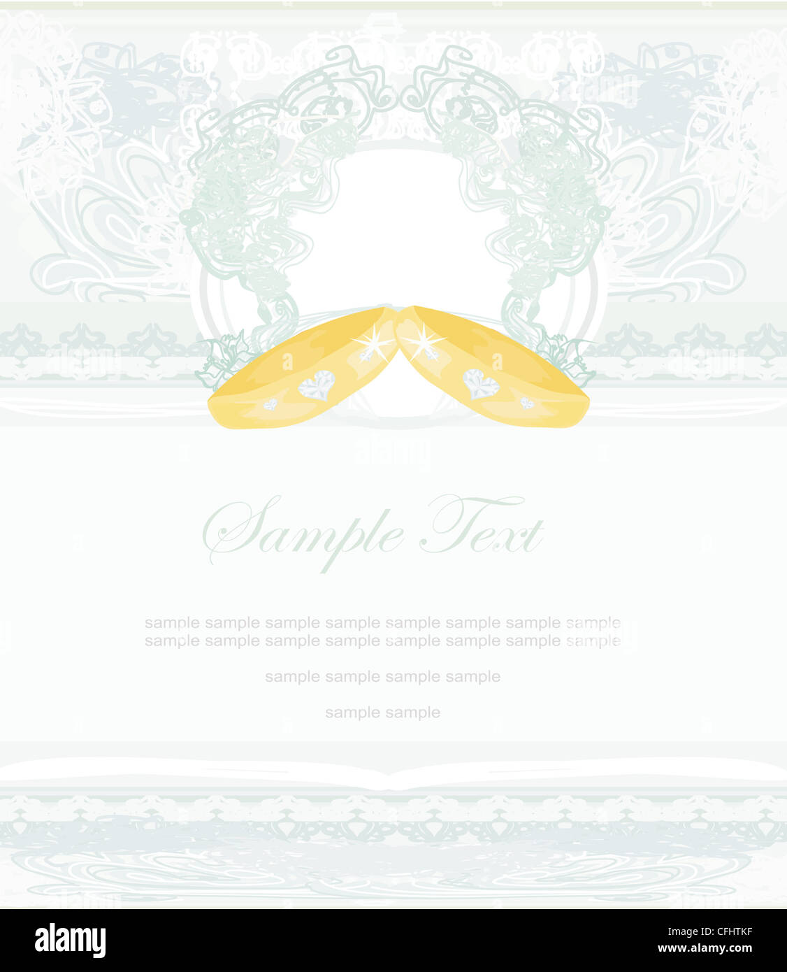 wedding Invitation card with rings Stock Photo - Alamy