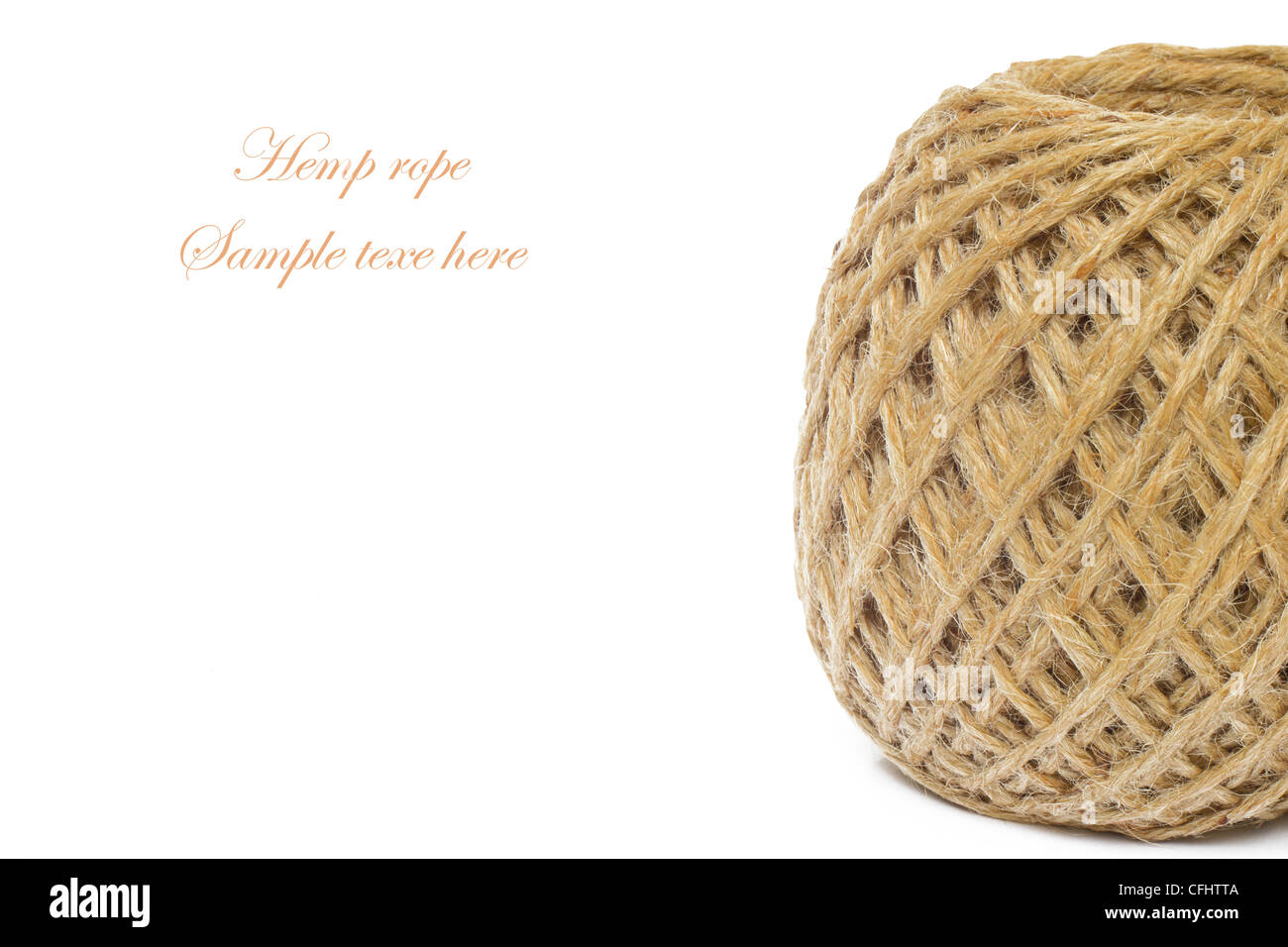 hemp rope on white background Stock Photo - Alamy