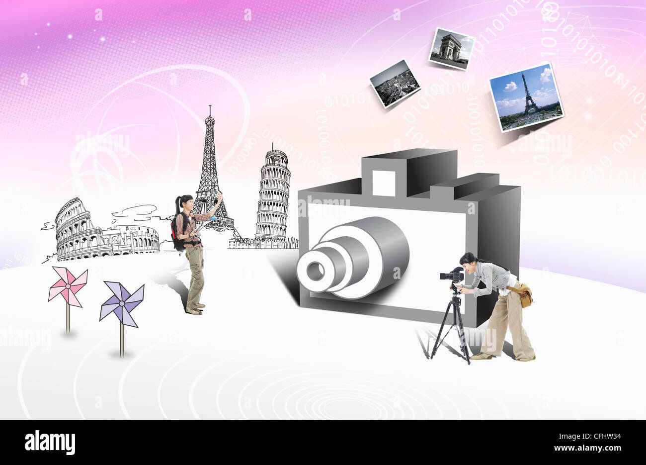 The photographing people with camera icon Stock Photo - Alamy