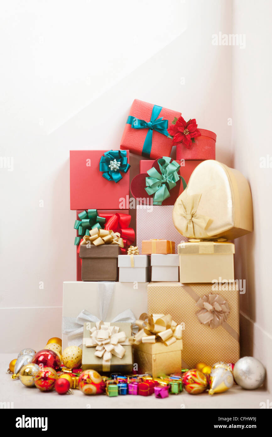 The various color and shape of gift boxes Stock Photo - Alamy