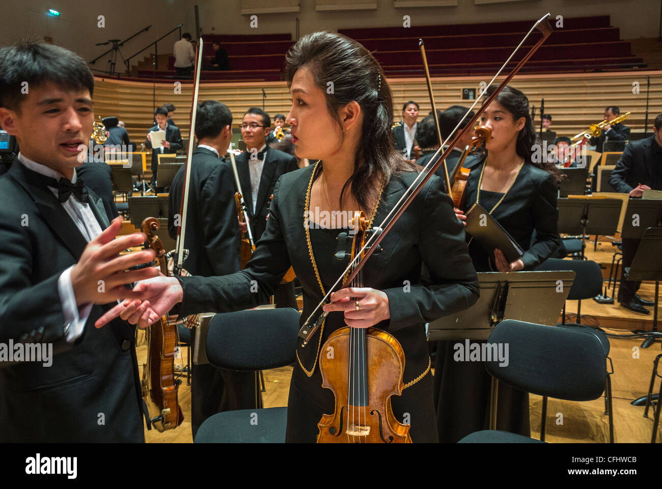 Paris, France, Woman, North Korean Symphony Orchestra "the Unhasu ...