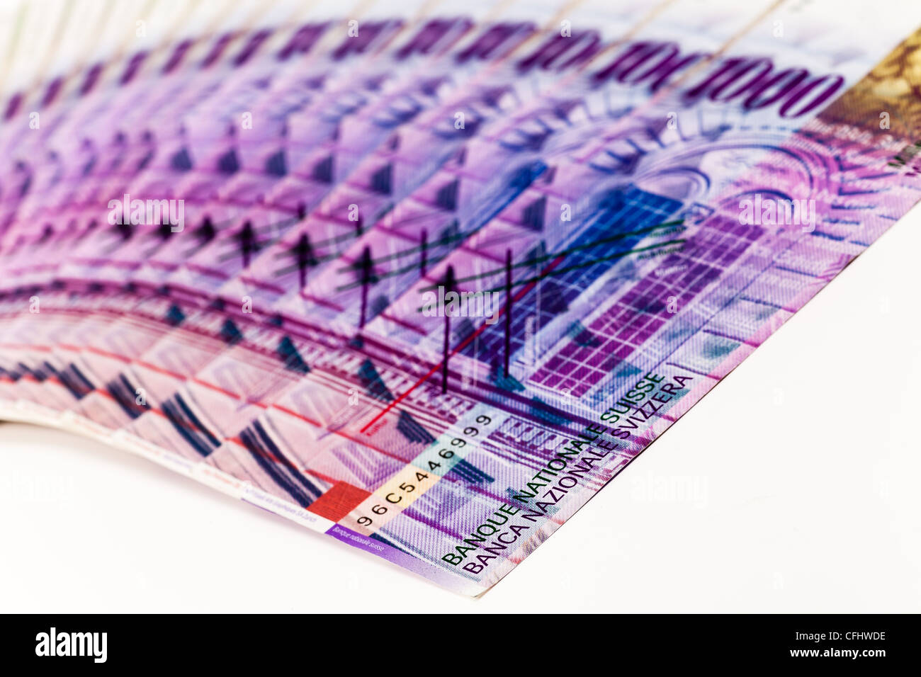 Swiss banknotes, several thousand of Swiss Francs, cash, paper money ...