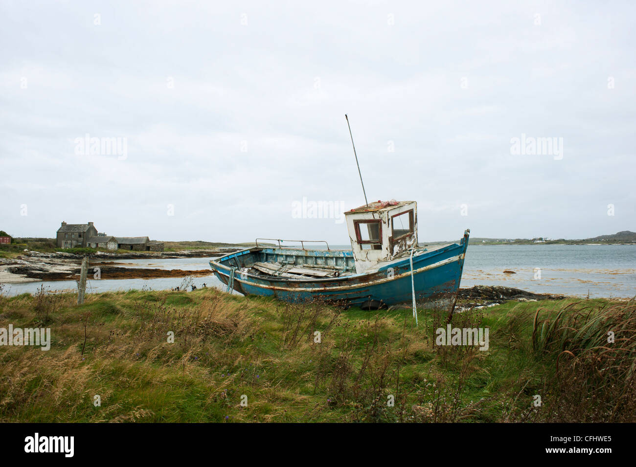 Derelict fishing boat, Connemara, Ireland Stock Photo - Alamy