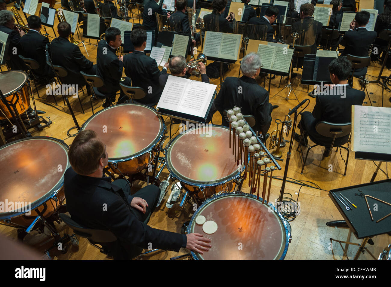 Paris, France, North Korean Symphony Orchestra "the Unhasu Orchestra ...