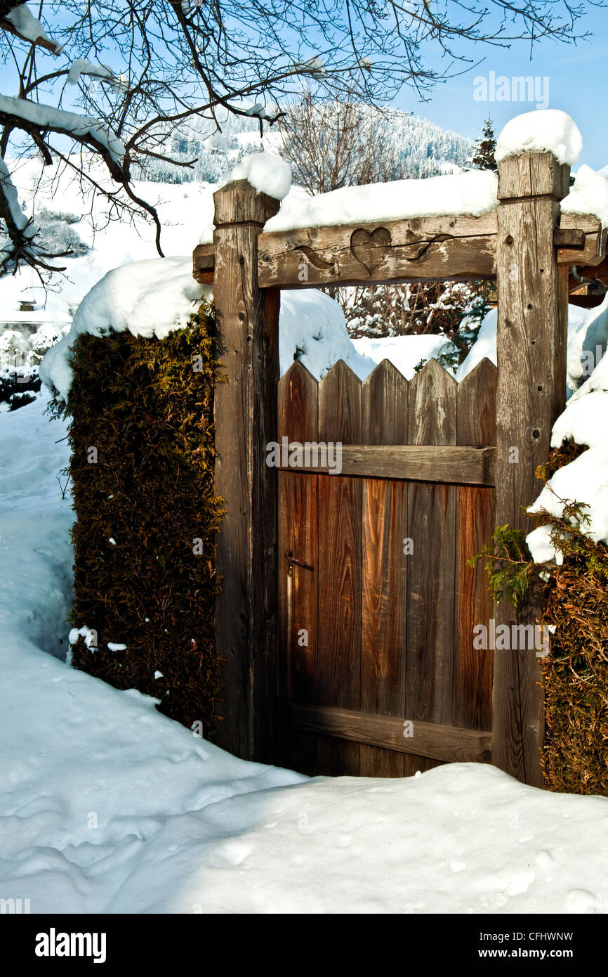 Portal under the snow Stock Photo - Alamy