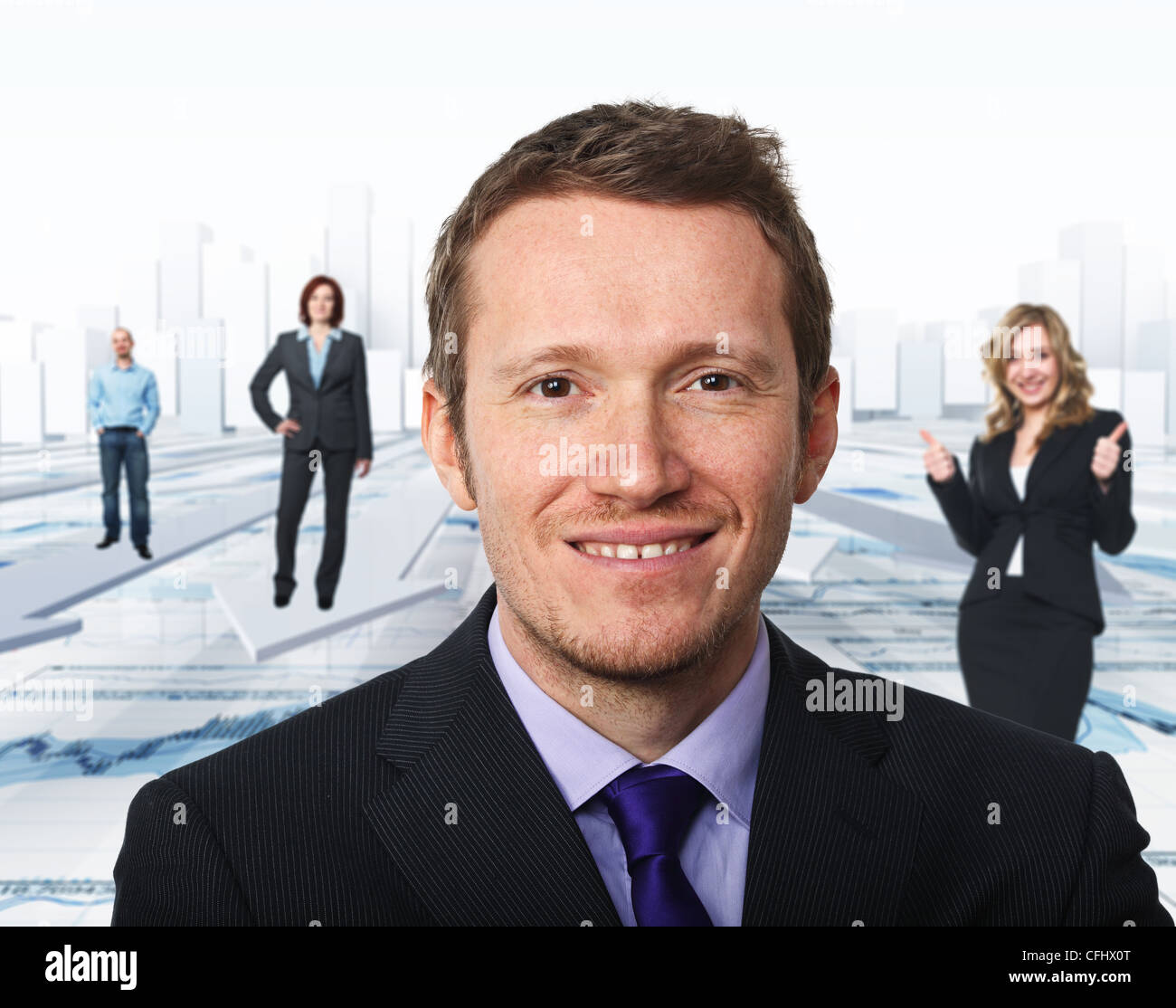 portrait of man and business team Stock Photo - Alamy