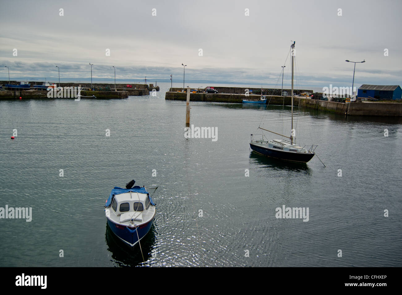 Scotland small fishing town docks Stock Photo - Alamy
