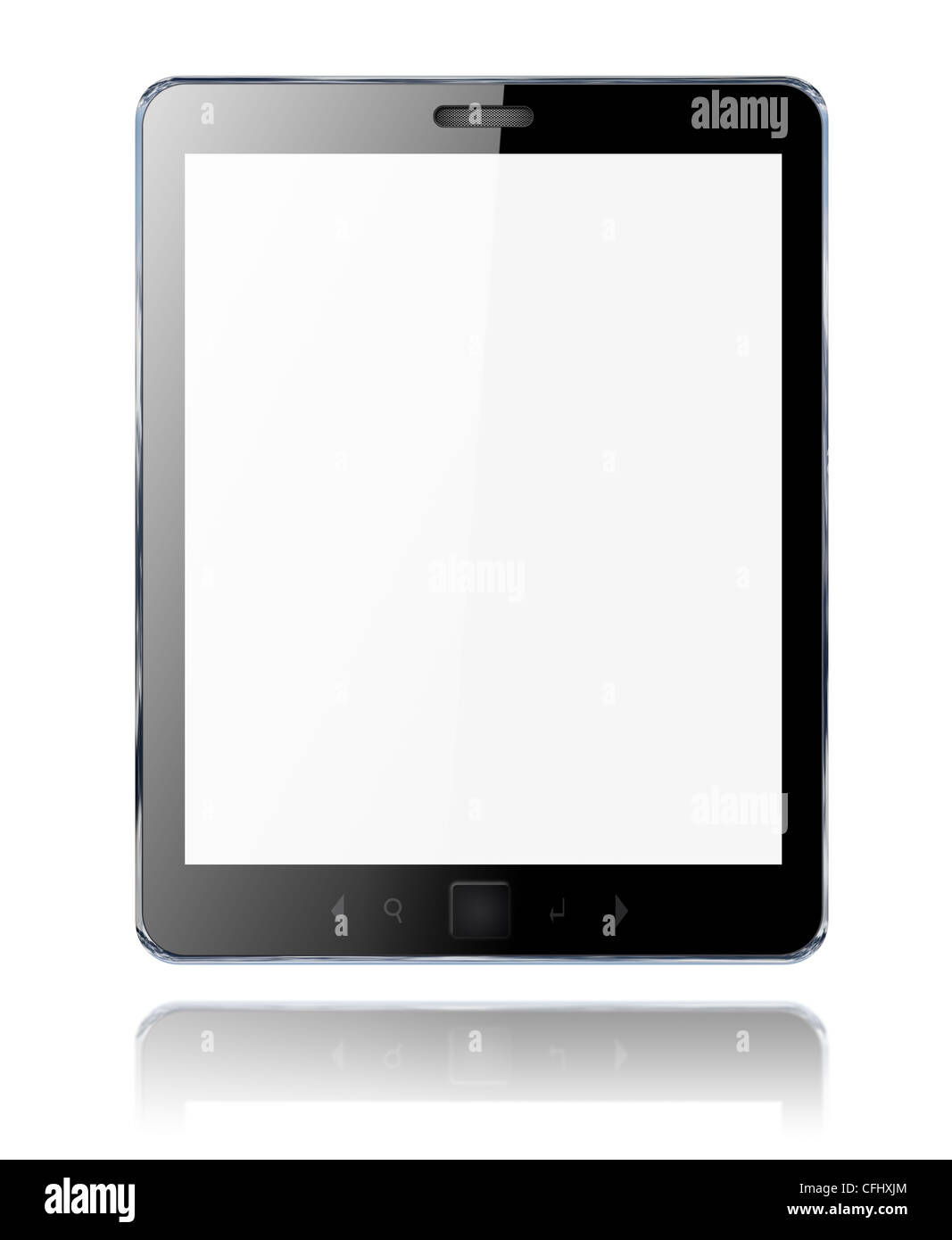 3d black abstract tablet pc on white background Stock Photo - Alamy