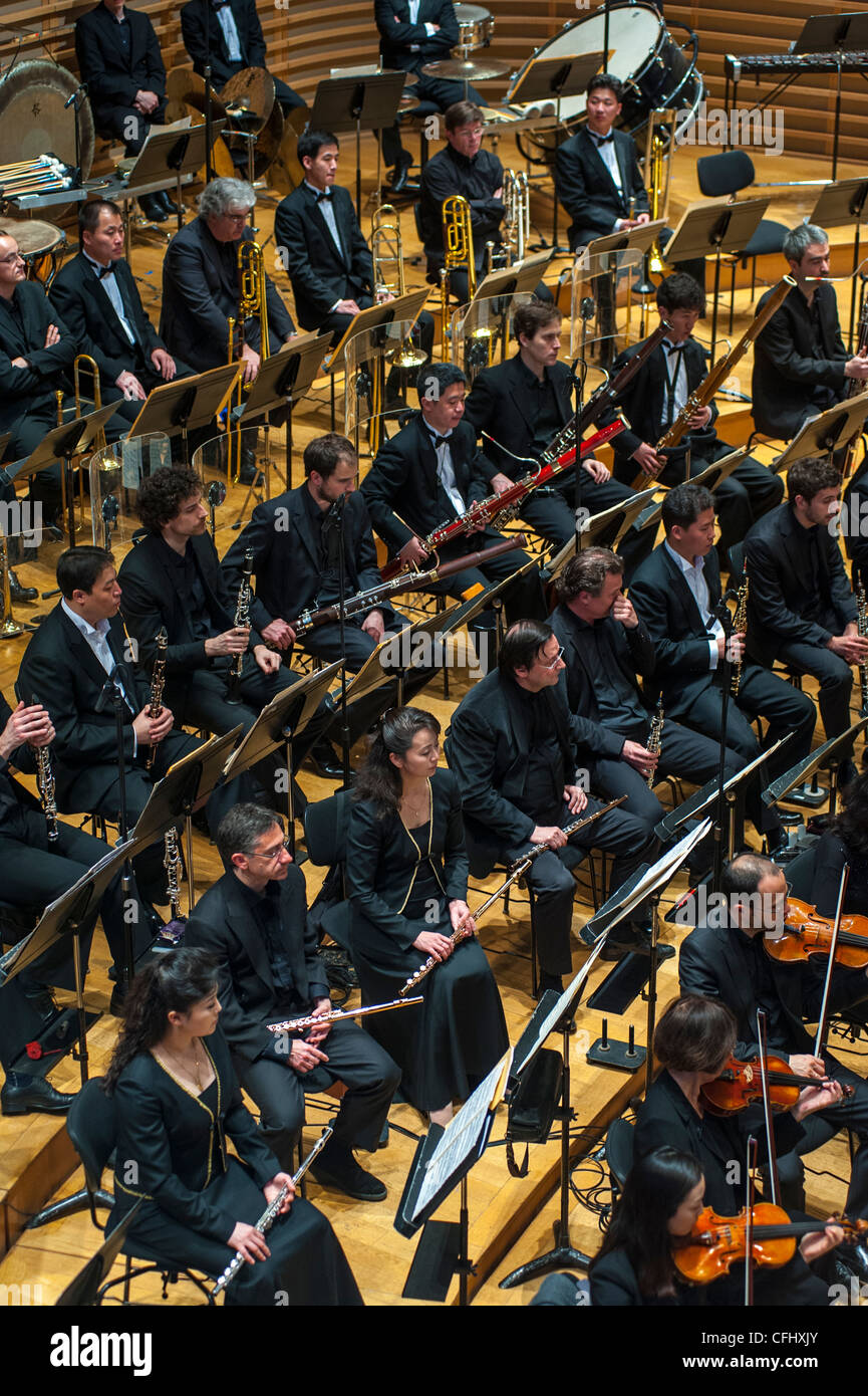 Paris, France, Large Crowd People, High Angle, North Korean Symphony ...
