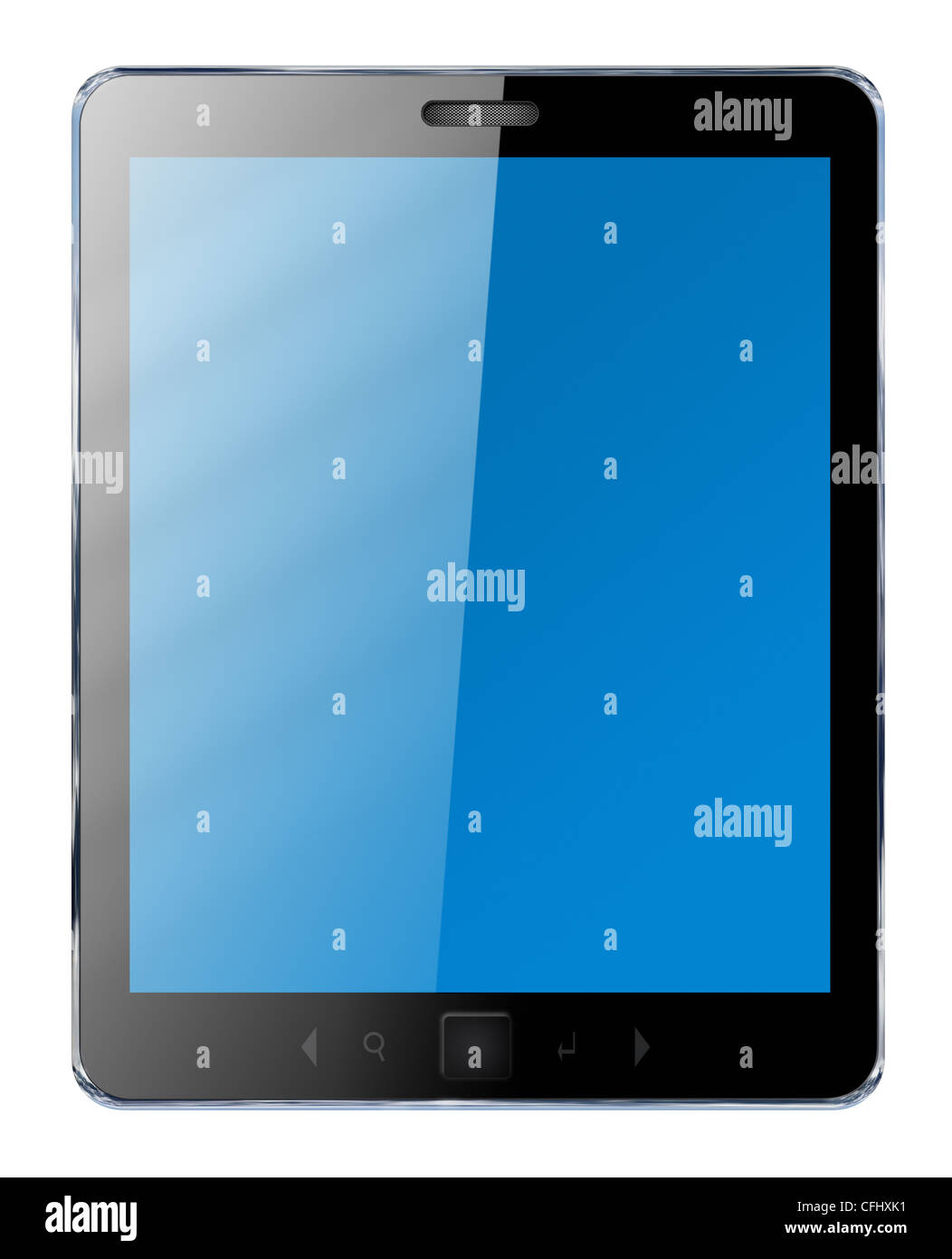 3d black abstract tablet pc on white background Stock Photo - Alamy