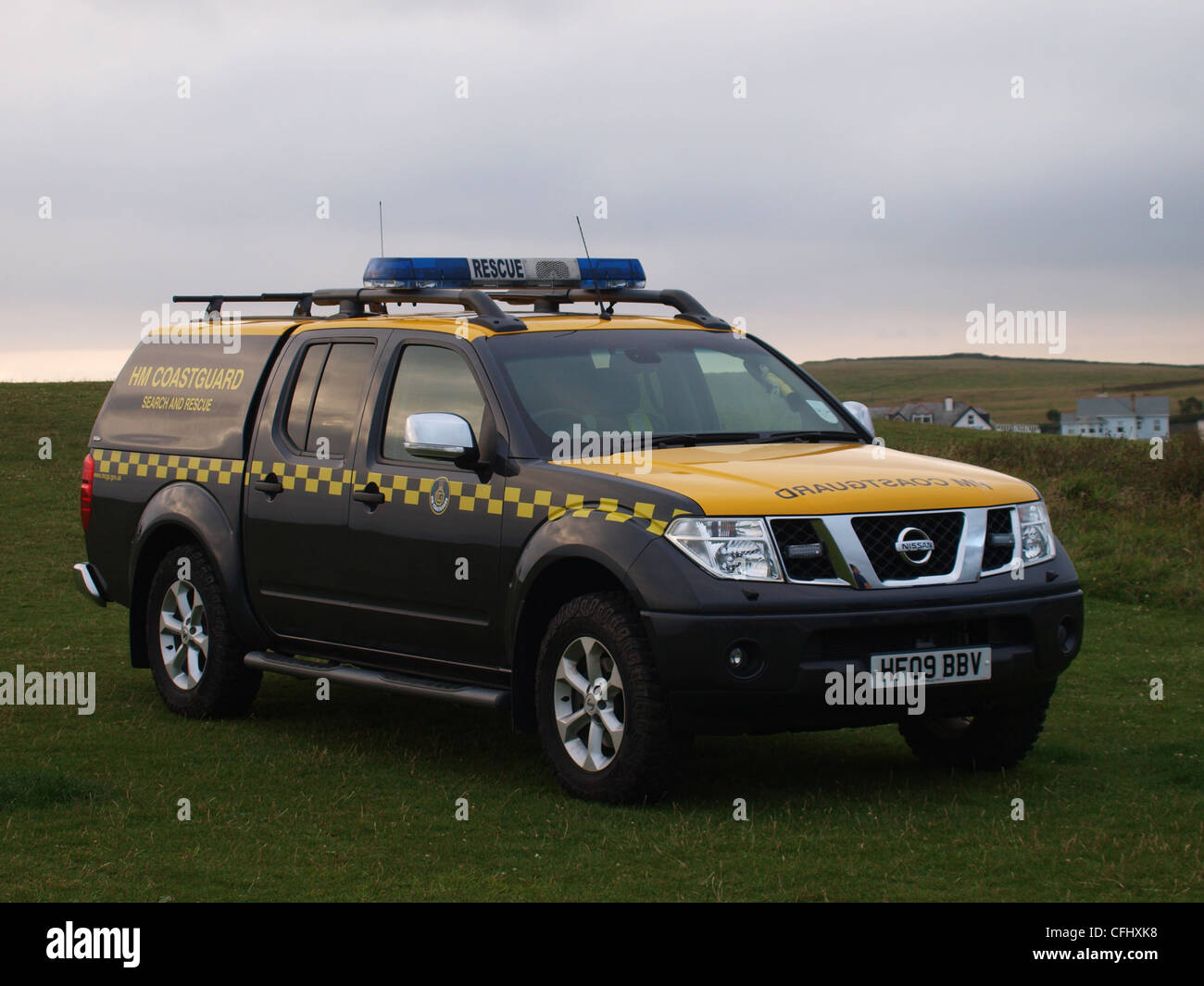 HM Coastguard rescue vehicle, Cornwall, UK Stock Photo - Alamy