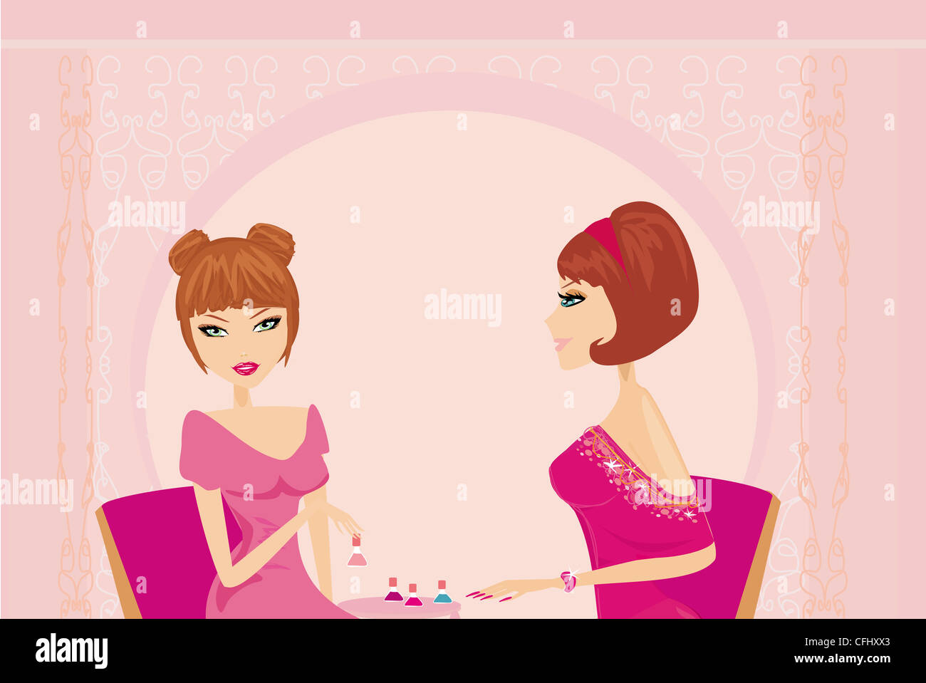 Young lady doing manicure in beauty salon Stock Photo - Alamy